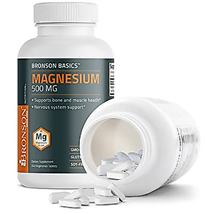 Bronson Magnesium 500 MG Supports Bone & Muscle Health & Nervous System Support - Non-GMO, 240 Vegetarian Tablets