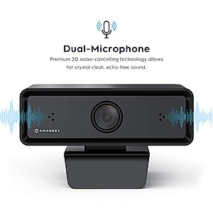 Amcrest 1080P Webcam with Microphone & Privacy Cover, 2 Noise-Cancelling Mics, USB Webcams for Desktop/Laptop PC Computer, Web Cam for Calls, Conference, Zoom, Skype, Online Classes, Meetings AWC2198