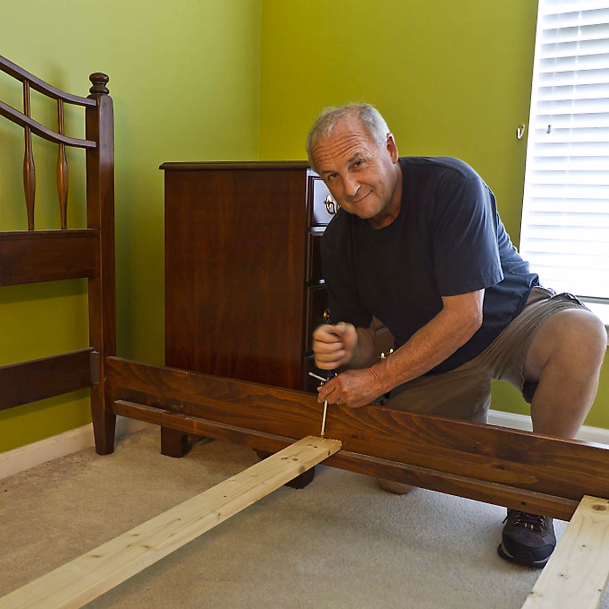 kilofly 4 pc Wooden Bed Frame Bracket Headboard Footboard #10 Hook Plate