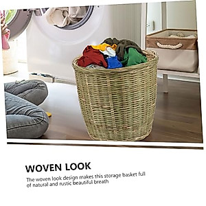 FONDOTIN Basket Storage Basket Garbage Can Dirty Clothes Basket Blanket Organizer Rubbish Paper Bin Farmhouse Wastebasket Bin Round Wastebasket Compost Bin Trash Can Versatile Basket