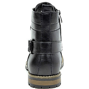 Bruno Marc Men's Motorcycle Combat Boots Casual Zipper Biker Boot, Black, Size 10.5 M US, PHILLY-5