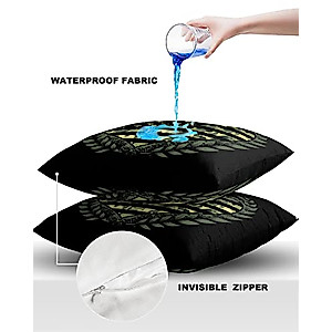 Funnywall88 Waterproof Throw Pillow Covers Set of 2 Camo Couch Pillow Cases Outdoor Sofa Cushion Cover Home Decor for Bed Living Room, 16" x 16"