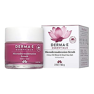 DERMA E Microdermabrasion Scrub with Dead Sea Salt & Citrus Essential Oils – Facial Exfoliating Scrub Smooths, Revitalizes and Renews – Ideal for Scars and Wrinkles, 2oz