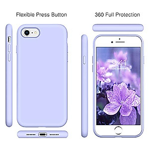 YINLAI iPhone SE 2020 Case,iPhone SE 2022 Case,iPhone 8 Case iPhone 7 Case Slim Liquid Silicone Women Girls Men Shockproof Protective Phone Cover for iPhone SE 3rd/2nd Gen 4.7 Inch, Lavender Purple