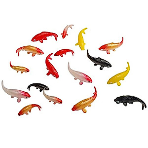 X Hot Popcorn 40Pcs Mini Koi Fish Mini Goldfish Figurines Miniature Koi Fish Fairy Garden Supplies