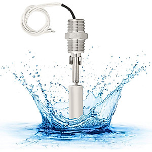 Liquid Level Sensor, Liquid Water Level Sensor Float Switch Side-Mounted 304 Stainless Steel 1/2NPT Male Thread DC0-110V, Model: YZ-SUS304 (A Type)