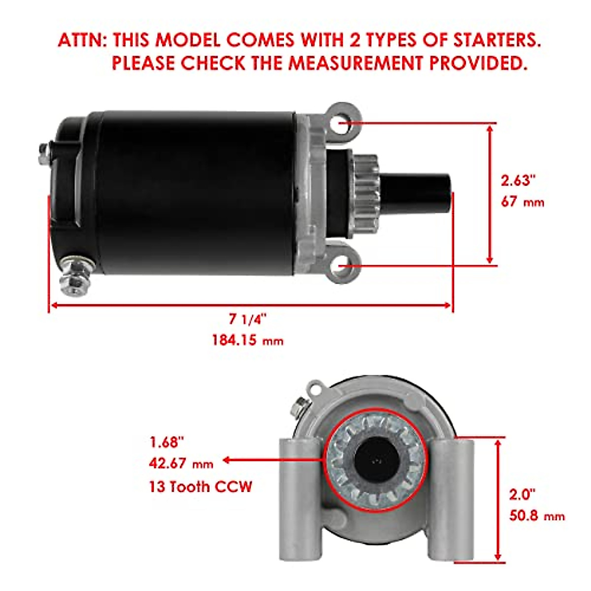Caltric Starter Compatible With Kohler 1209822S 1209822 1209813S 1209813 1209808S