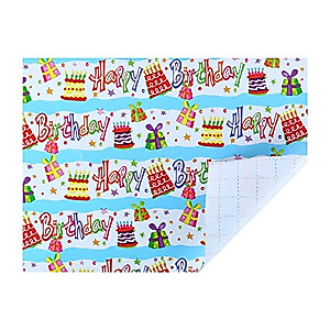 Birthday Wrap Wrapping Paper for Boys Girls Adults Cartoon Coated Paper Sheet Happy Birthday Gift for Kids Holiday Decoration 6 Cute & Funny Different Designs 27.56 x 19.69 Inch (6 PC)
