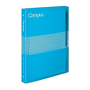 Kokuyo Campus Slide Binder with Transparent Stripes, Middle Type, B5, 26 Holes, Up to 100 Sheets, Light Blue, Japan Import (RU-P334NLB)