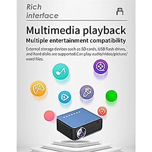 LDCHNH Mini Projector 3600 Lumens Support 1080P LED Big Screen Home Theater Smart Video Beamer