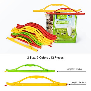 12 Pieces Bag Clips for Bags Plastic Bag Sealer with Handle,Bag Sealing Clips for Open Bags Clips for Food Packages,Binder Clips Chip Clips Food Storage Fresh Keeping (11/13.7 inch)…