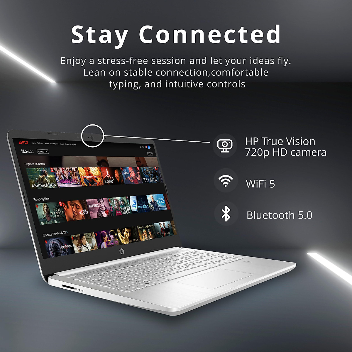 HP 14" FHD BrightView Laptop, Intel Core i3-1125G4, 8GB RAM, 256GB PCIe SSD, Intel UHD Graphics, HD Webcam, Wi-Fi 5, Bluetooth, Sliver, Win 11, 32GB USB Card