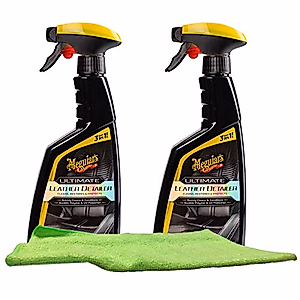 Meguiar's Ultimate Leather Detailer (16 oz.) Bundle with Microfiber Cloth (3 Items)