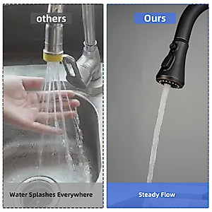 iFealClear Pull Down Kitchen Faucet Head Replacement, 3-Mode Faucet Head for Kitchen Sink, Faucet Sprayer Nozzle, 12 Adapters Compatible with Moen, American Standard, Delta Faucets, Oil Rubbed Bronze