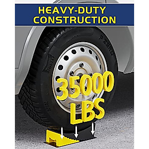 TGBOX RV Leveling Blocks Ramp Kit, 2 Packs Camper Leveler System for Travel with Two Chocks, 2 Anti-Slip Mats, 1T Bubble Level and Carry Bag, Up to 35000 LBS, Easier & Faster to Level Camper-Yellow