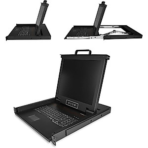 StarTech.com Rackmount KVM Console - Single Port VGA KVM with 17" LCD Monitor for Server Rack - Fully Featured Universal 1U LCD KVM Drawer w/Cables & Hardware - USB Support - 50,000 MTBF (RKCONS1701)