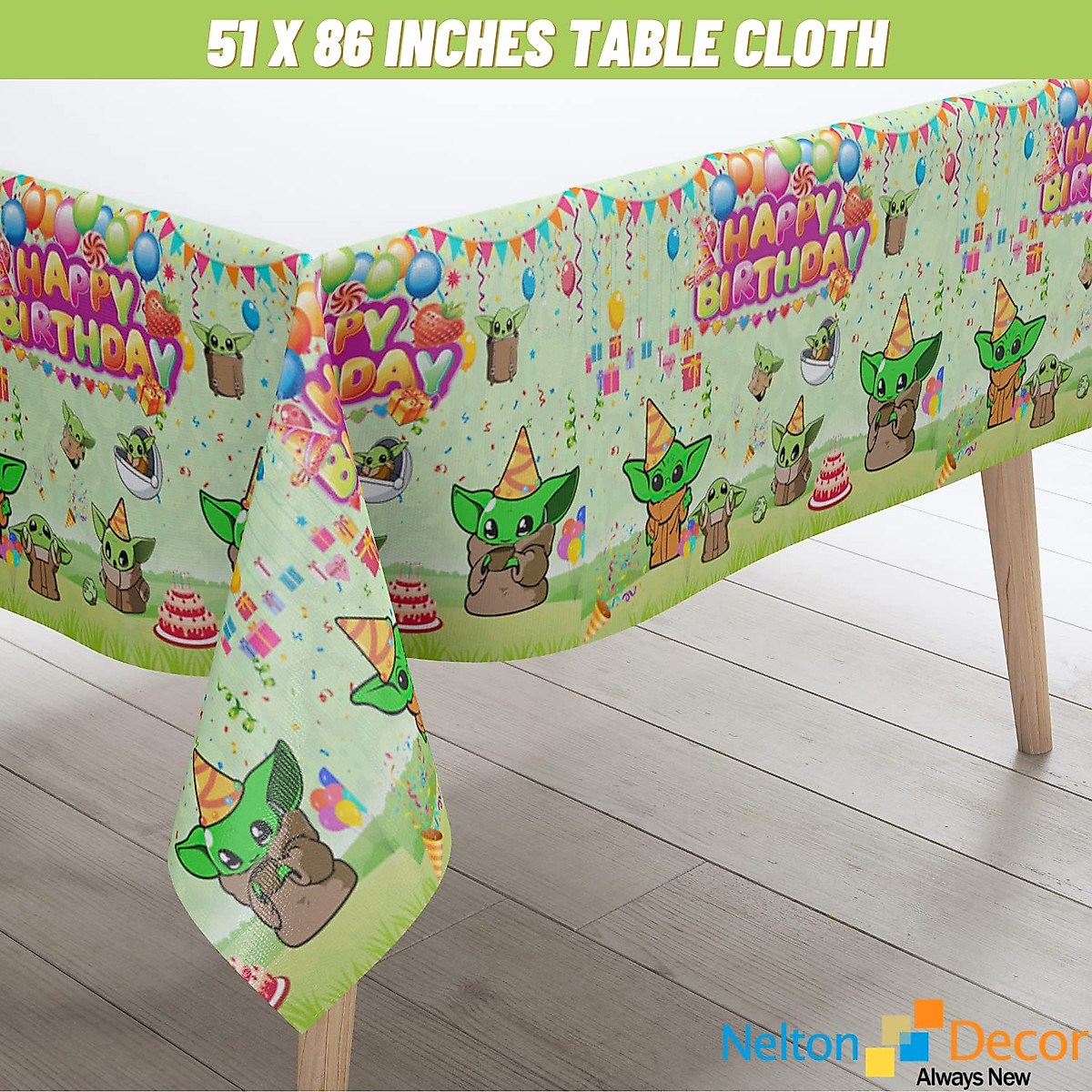 Nelton Party Supplies For BBYD Includes Cake Topper, 24 Cupcake Toppers, 20 Latex Balloons, Happy Birthday Backdrop, 1 Table Cloth , 1 Banner