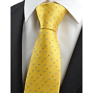 KissTies Ties for Men Gold Yellow Dots Necktie