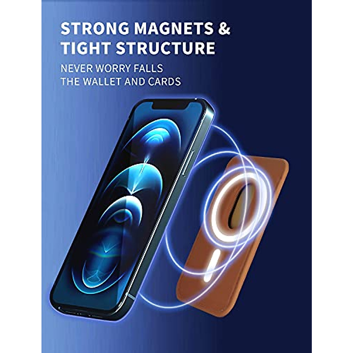 SONVICTY LIFE Magnetic Wallet for Apple MagSafe, Leather Mag Safe Wallet for Back of iPhone 13/13 Pro/Max and 12 Series, Magnetic Card Wallet Holder Compatible with Magsafe case, Brown