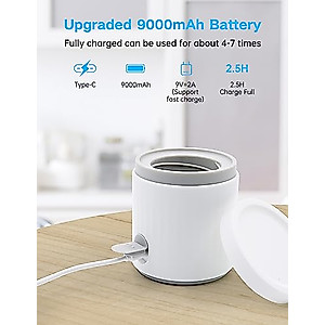 Bottle Warmer, Portable Bottle Warmer for Travel with 4 Adapters, LED Real-time Display & Rechargeable & Precise Temperature Control Travel Bottle Warmer for All Bottles for Breastmilk & Formula