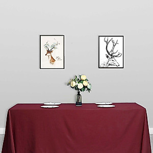 Efavormart Rectangle Tablecloth, 90"x132" Stain & Wrinkle Resistant Washable Table Cloth, Oblong Decorative Polyester Fabric Table Cover for Dining, Party, Wedding & Baby Shower- Burgundy