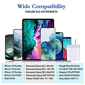 USB A and USB C Wall Charger PD 20W Fast Charger Block Power Adapter USB C Plug for Google Pixel 7 Pro/7/6a/6 Pro/5a/5/4 XL, iPhone 14 13 Pro Max 12 11 Pro X SE, Samsung Galaxy A54 A53 A14 A13 S23 S22