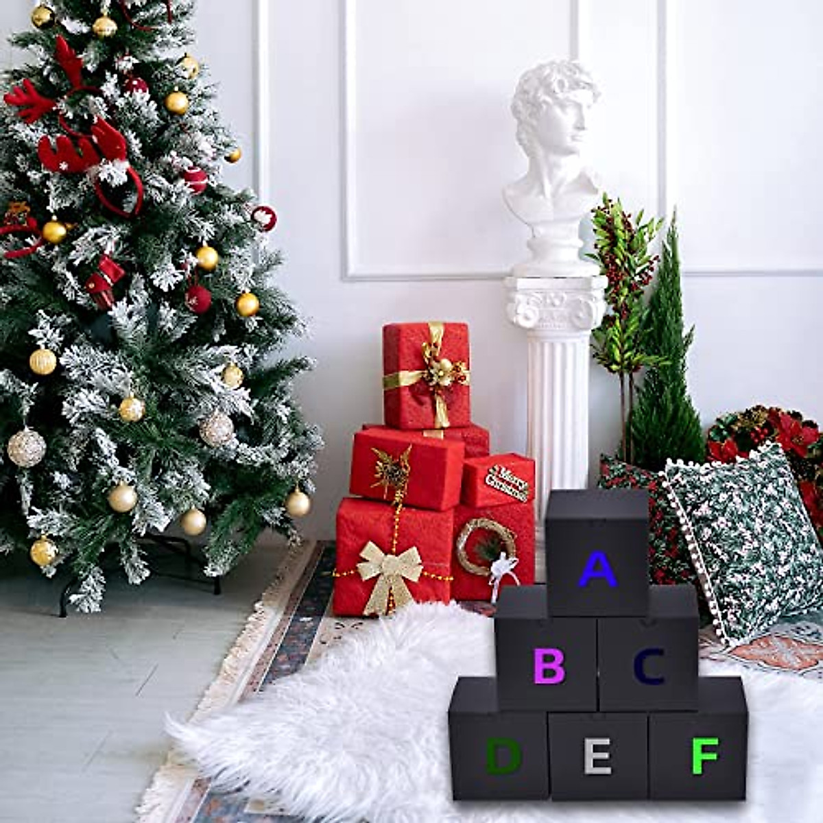 NIGNYA 4x4x4 Gift Boxes, Small Gift Boxes 50 PCS, Black Kraft Paper Box with Lid for Party Favor, Ornaments, Bridesmaid Proposal, Bakery Cookies,Candle Boxes Packaging