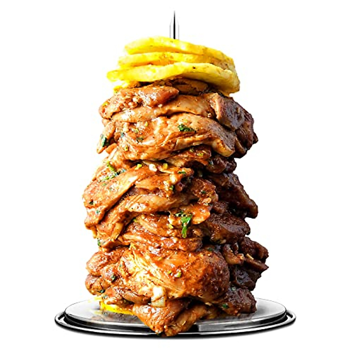 GriAddict Brazilian BBQ Skewers Hack, Al Pastor Stick - Gyro Spit Shawarma Stand for Oven - Stainless Removable Skewers Rack for Grilling, Vertical Grilling Rack Meat Spit, Turkey Hanger for Smoker