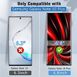 LETANG [3 Pack] Galaxy Note 10 Plus 5G Screen Protector Tempered Glass, Fingerprint Unlock Support 9H Hardness 3D Curved Full Coverage, Screen Glass HD Film for Samsung Galaxy Note 10 Plus(6.8 inch)
