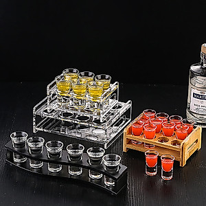 TSONCR Shot Glasses with Heavy Base, 1 oz Tequila Shot Glasses Set of 4, Clear Shot Glasses Bulk, Small Glass Shot Cups for Vodka, Whiskey, Tequila, Espresso, Liquor (4 Pack)