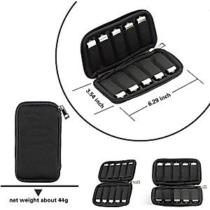 Flash Drive Case, USB Holder Portable Carrying Case Electronic Accessories Organizer Storage Bag for Memory Stick,Yubikey,Security Key,Jump Drive 10 Slots Black (Case Only)