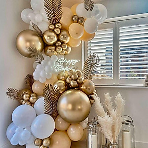 PIGETALE 140pcs Metallic Gold Balloons Different Sizes 18 12 10 5 Inch Golden Latex Balloons Kit for Balloon Garland or Balloon Arch as Birthday Party Graduation Wedding Holiday New Year Decorations