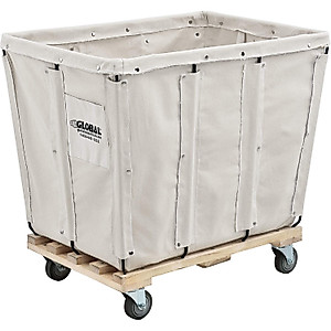 Global Industrial 12 Bushel, Canvas Basket Bulk Truck, 36" L x 26" W x 33-1/2"H, Unassembled