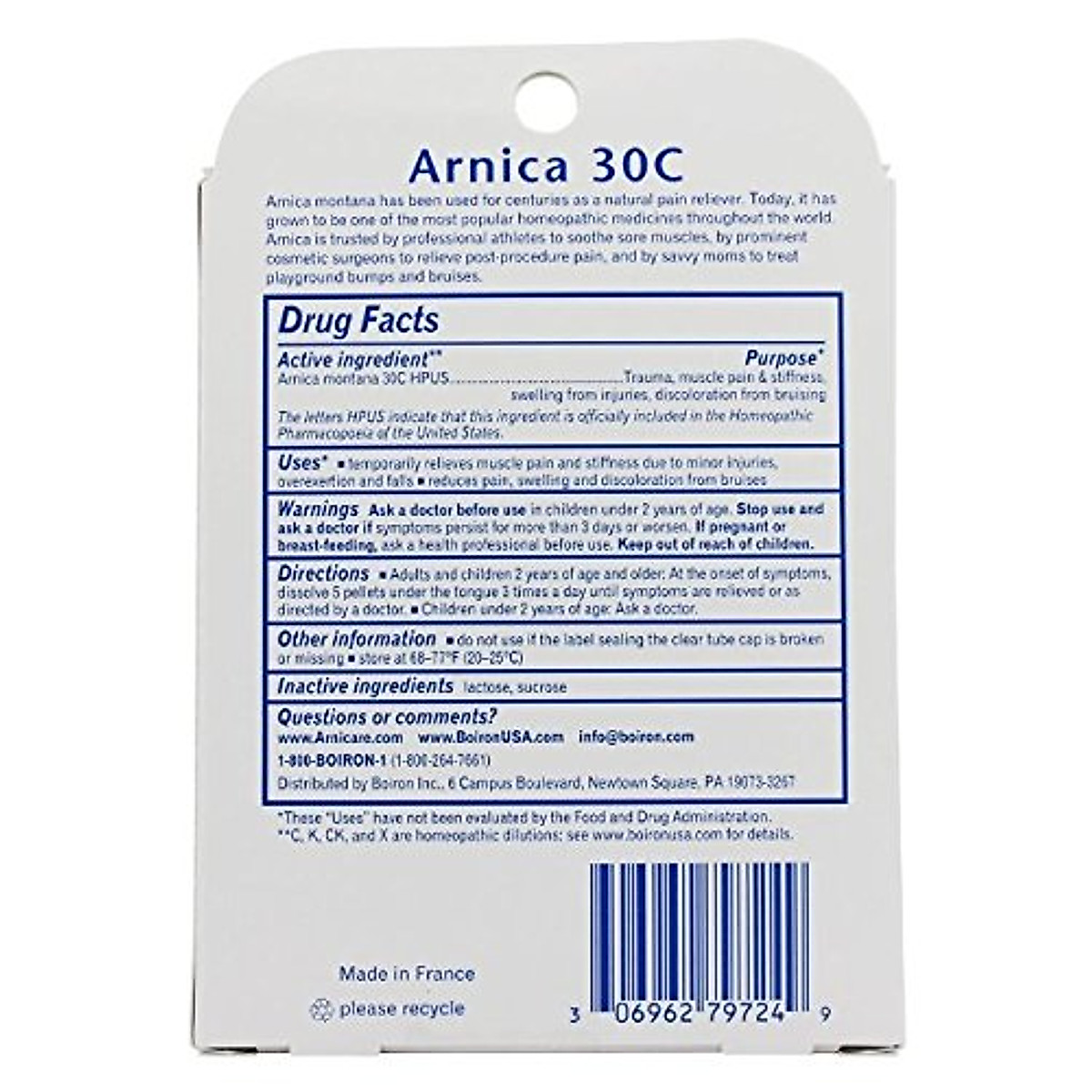 Arnica 30 C Great Value 3 Tubes Pack Boiron 3 Tubes (Pack of 1)