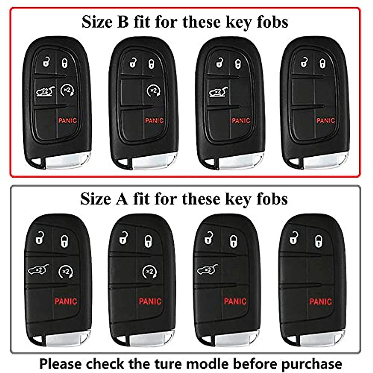 Ornater Key Fob Cover Compatible with Dodge Challenger Charger Durango Journey Jeep Grand Cherokee Renegade Chrysler 200 300,unisex-adult (A, Silver)