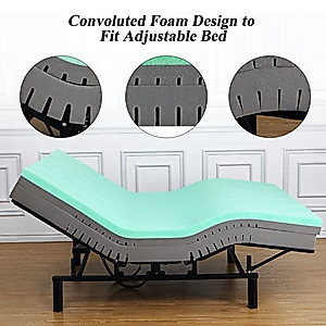 Homhougo 8-Inch Mattress Twin XL, Dual Layers Memory Foam Mattress, Convoluted Foam Mattress for Adjustable Bed Frame,CertiPUR-US Certified, Medium-Firm