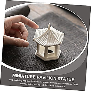 NOLITOY 3pcs Hexagonal Gazebo Ornaments Aquarium Decorations Zen Garden Decoration Fish Tank Mini Pagoda Miniature Pagoda Tabletop Accessories Mini Pavilion Ornament Ceramics Display White