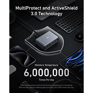 Anker Prime Charger, 200W 6-Port GaN Charging Station, USB-C PD Fast Charging Desktop Charger, Compatible with iPhone, Samsung, MacBook, Dell and More