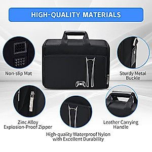 G-STORY Carrying Case Travel Bag, Storage Bag Compatible with PS5 Disc and Digital Edition with Shockproof Compartments, Included Silicone Cover Skin Protector