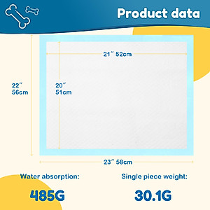 Dog Pee Pads 22"x23" , 30 Count Disposable Puppy Pads Pee Pads for Dogs, Pet Training Pads Super Absorbent Leak-Proof Pee Pads (30 Count)