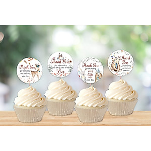 Thank You Baby Shower Stickers - Set of 80 Thank You for Coming Stickers, Preprinted Bridal Shower stickers, Birthday Party Favor Sticker, Self Adhesive Flat Sheet 2 Inch Round Labels LemonTheme Party (Woodland)