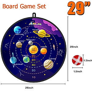 BooTaa 2 Pack 29" Large Dart Board Game Set with 20 Sticky Balls, Indoor/Sport Outdoor Fun Party Play Games, Boys Girls Toys, Birthday Toy Gifts for 3 4 5 6 7 8 9 10 11 12 Year Old Boys Girls Kids