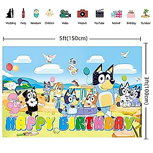 1Pack Blueys Party Decoration Banner Blueys Photography Background for Blueys Birthday Party Blueys Photo Booth Props (3.8X2.3 Ft)