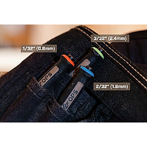 Spec Ops - SPEC-N1-3PK Tools Nail Set Punch 3-Piece Kit Includes 1/32", 1/16", 3/32", Shock-Absorbing Grip, 3% Donated to Veterans Black/Tan