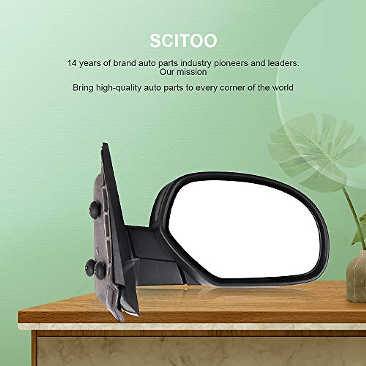 SCITOO Tow Mirror Passenger Side Fit for Chevy for GMC Mirrors 2007-2013 for Chevy Silverado for GMC Sierra With Power Controlling and Heated Features