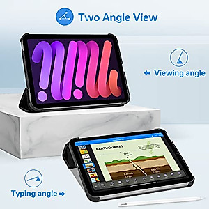 ProCase Smart Case for iPad Mini 6 8.3 Inch 2021 iPad Mini 6th Generation Case, Hard Back Cover Cases for 2021 iPad Mini 8.3" 6th Gen A2567 A2568 A2569 -Black