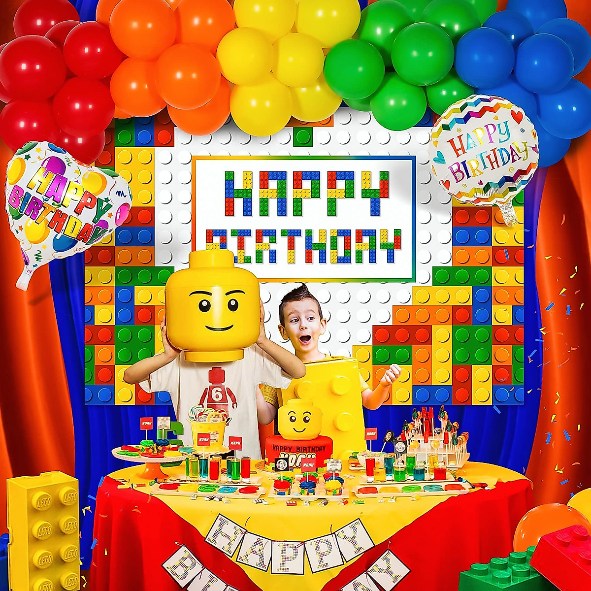 Building Blocks Party Decorations & Supplies Kit | toohoo