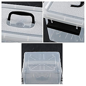 Hespama 6 Quart Storage Bin, Plastic Latching Box with Lid, 4 Packs, R