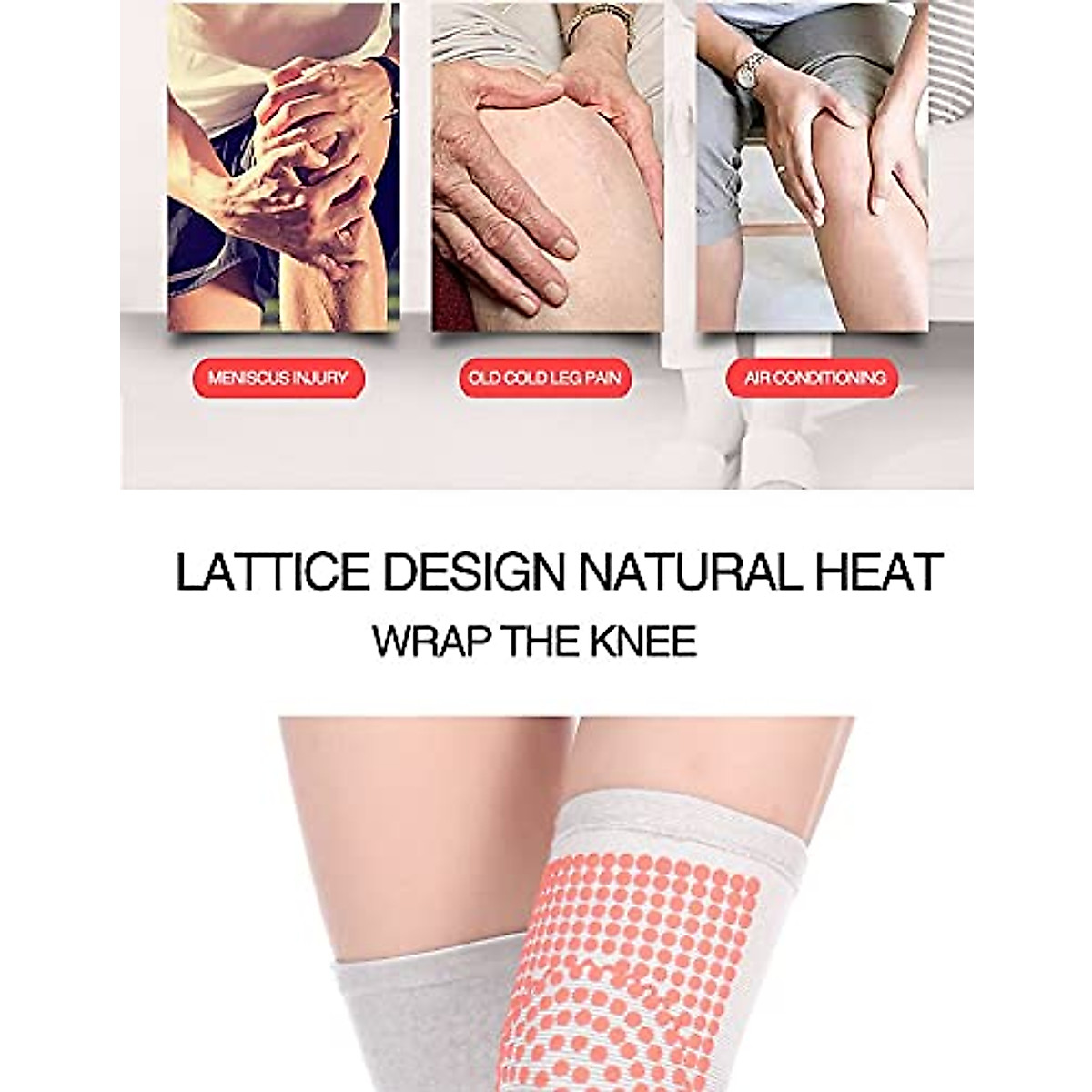 1 Pair Self Heating Support Knee Brace Warm for Arthritis Joint Pain Relief and Injury Recovery Knee Pads (Light Yellow,S)