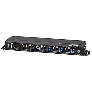 Tripp Lite 4 Port DisplayPort USB KVM Switch, Quad Port DP USB KVM Switch, 4K 60 Hz, HDR, HDCP 2.2, DP 1.4, USB 3.0 Cables, Black (B005-DPUA4)